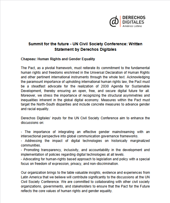 Summit for the future – UN Civil Society Conference: Written Statement ...